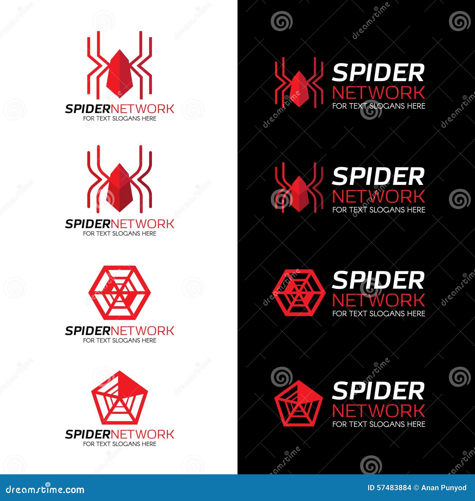 Red Spider Network Logo on White and Black Background Stock Vector ...