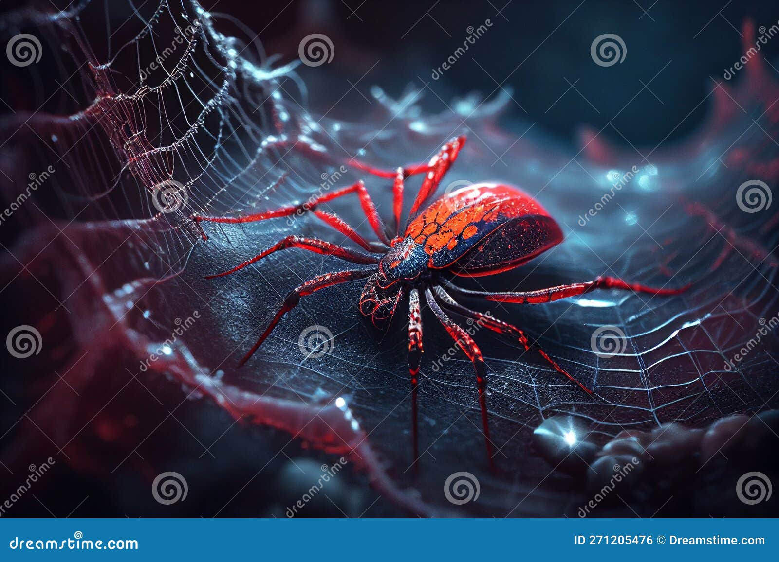 Red Spider on Web Created with Generative AI Technology. Stock ...