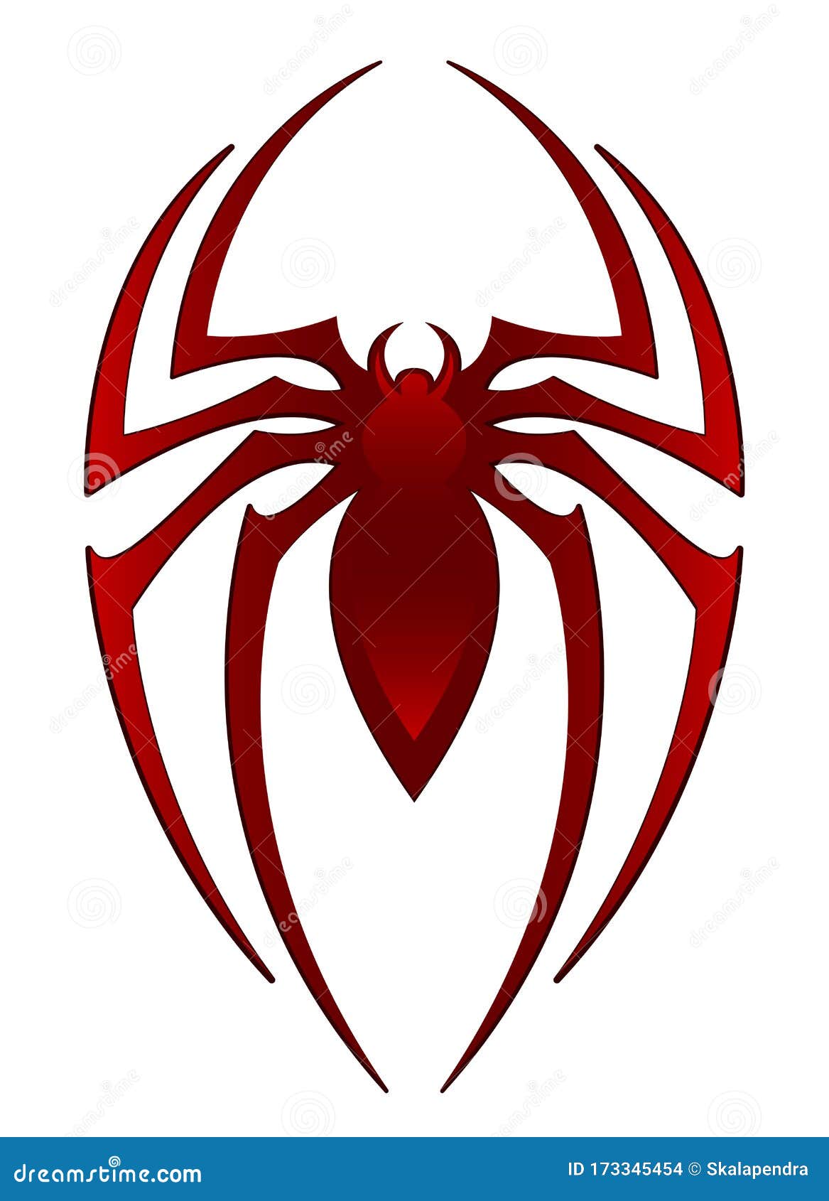 Red spider stock vector. Illustration of creepy, macro - 173345454