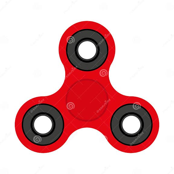 Red Spinner, Toy for Stress Removal, Flat Design Stock Vector ...
