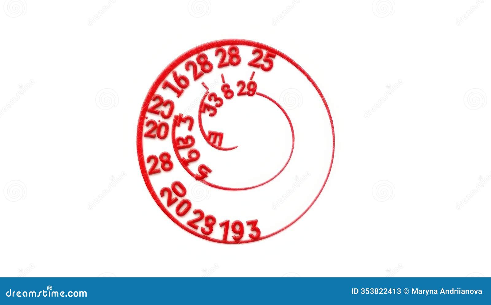 Red Spiral Calendar Showing Passing of Time and Dates Stock ...