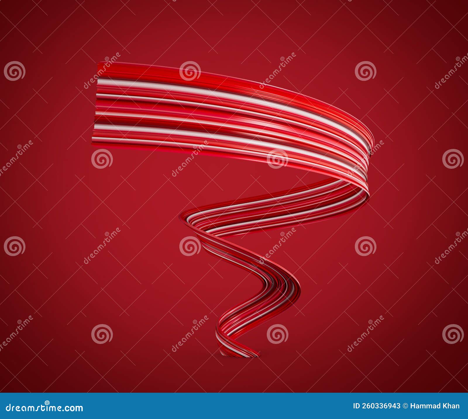 Red Spiral 3d Ribbon Isolated on Red Background 3d Illustration Stock ...