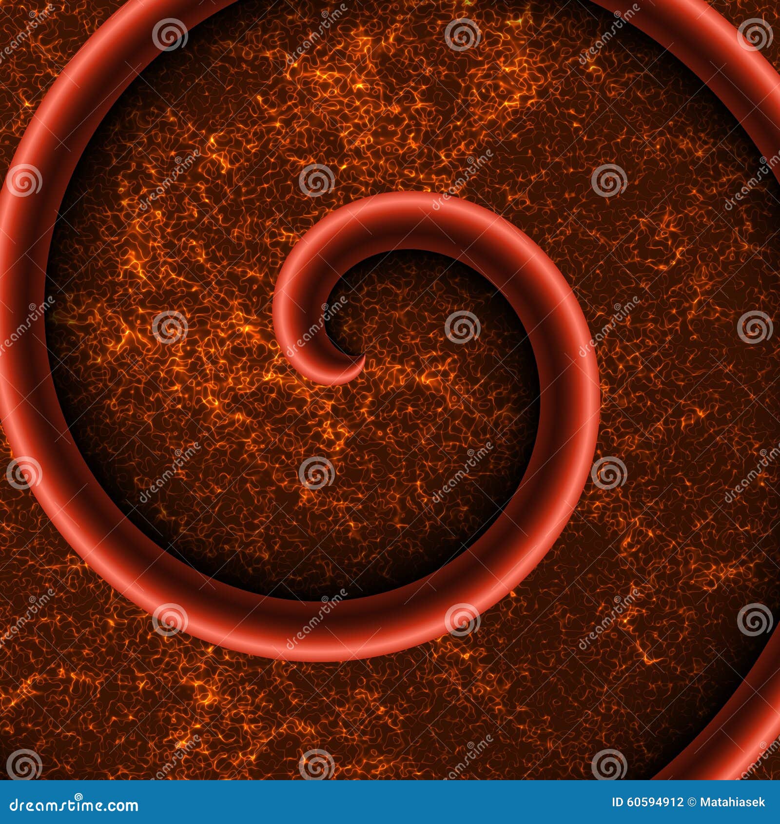 Red Spiral on Dark Glowing Background Stock Illustration - Illustration ...