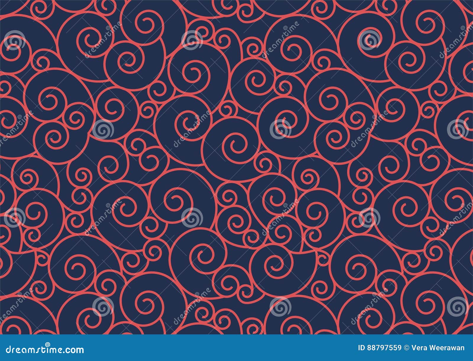 Red Spiral Pattern on Blue Background Stock Vector - Illustration of ...