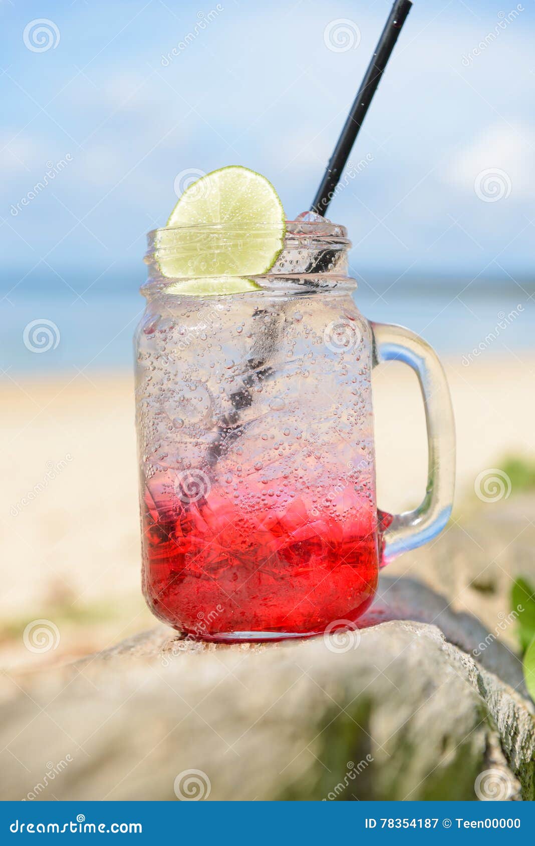Red Spirit Drink Lemon Soda Cocktail Stock Image - Image of cherry ...