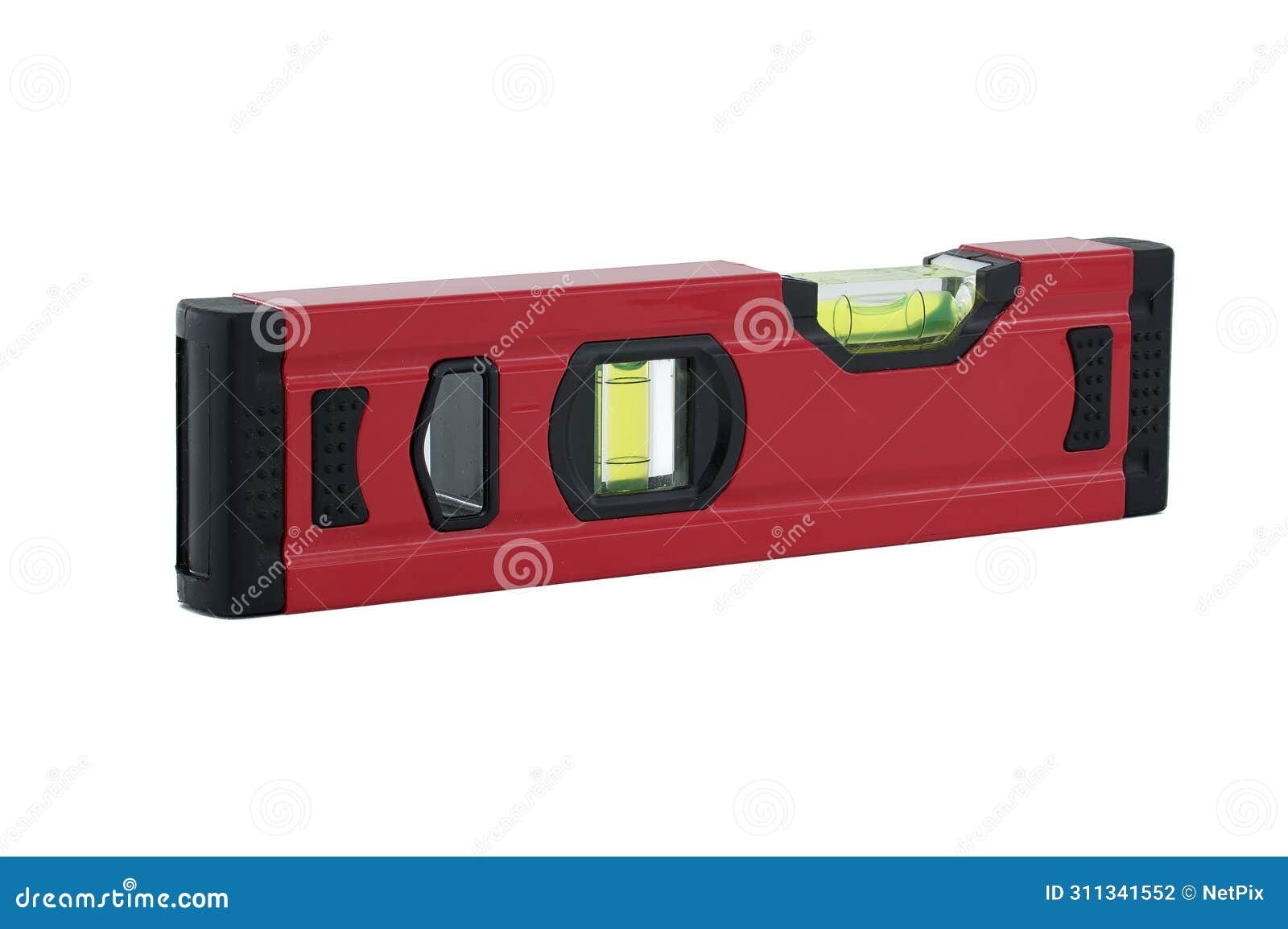 Red Spirit Level with Bubble Indicator Isolated on White Stock Photo ...