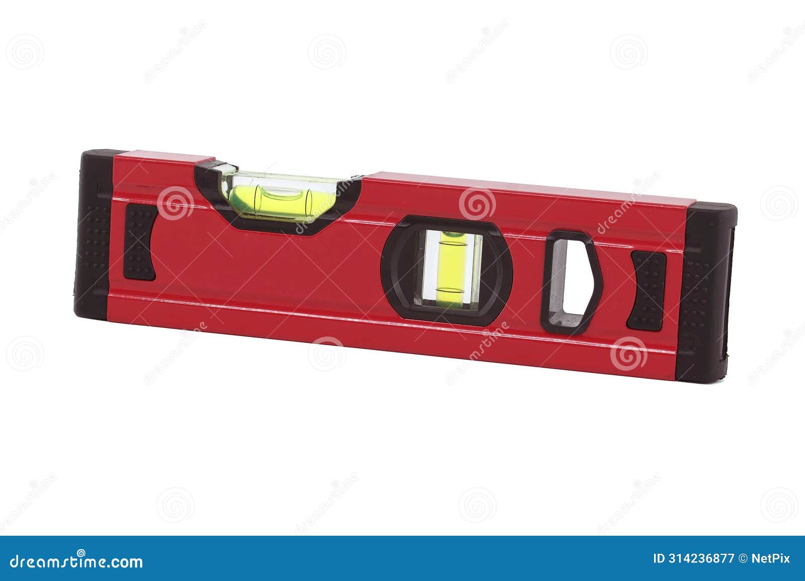 Red Spirit Level with Bubble Indicator Isolated on White Stock Image ...
