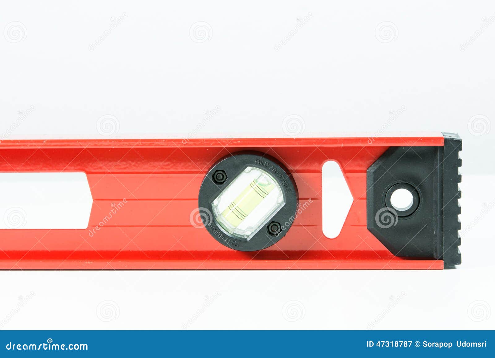 Red spirit level isolated stock image. Image of macro - 47318787