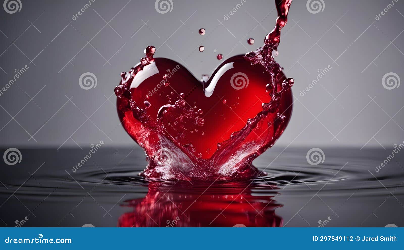 Red Splash a Heart Shaped Water Drop with Water Splashing on it Stock ...