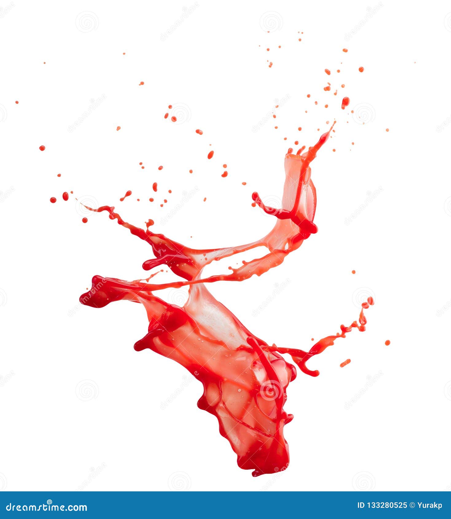 Red Splash Isolated on a White Background Stock Image - Image of juice ...