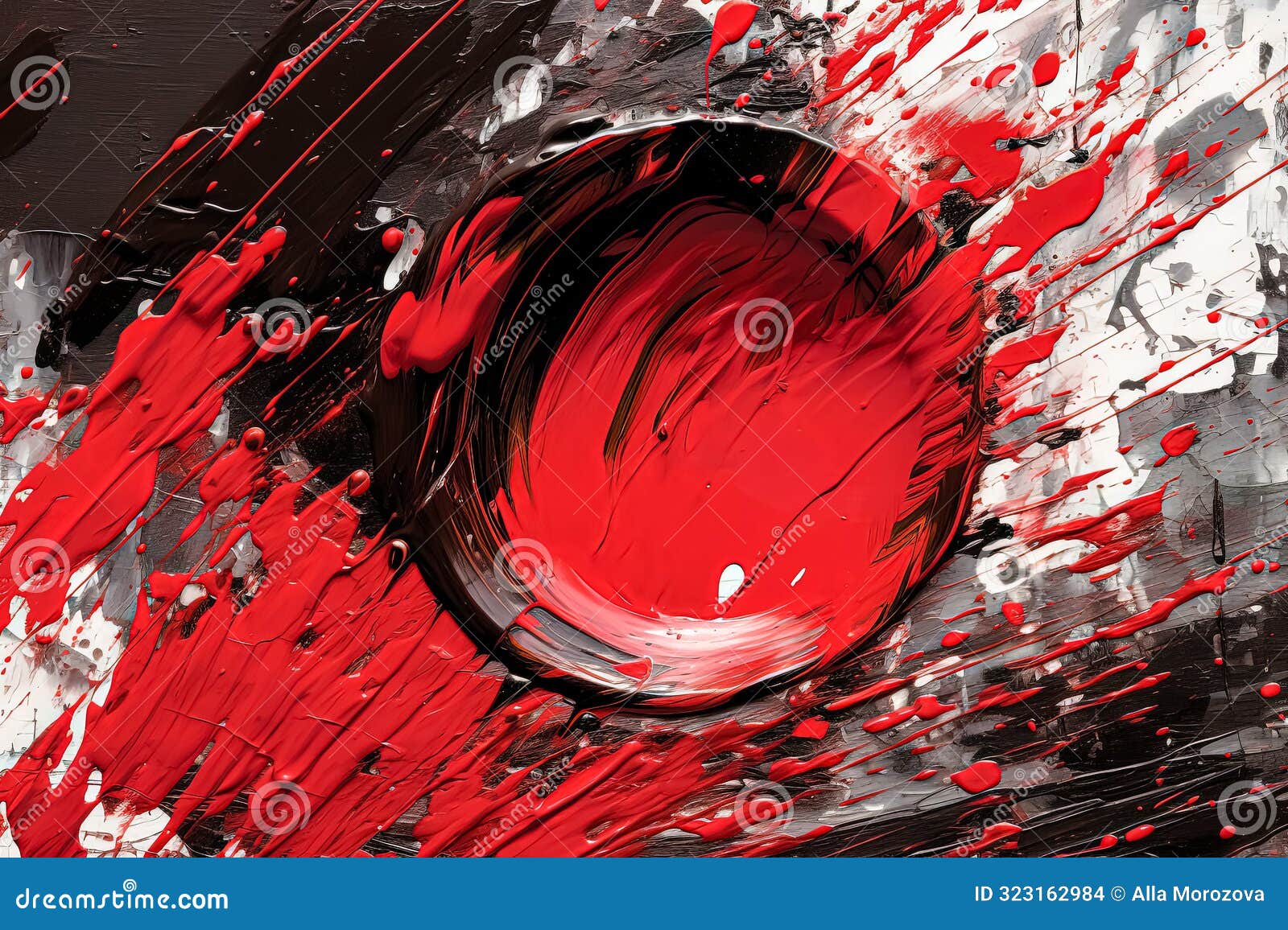A Red Splash of Paint on a Black and White Background Stock Photo ...