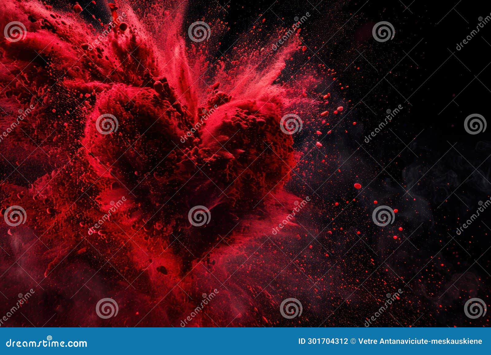 Red Splash in the Shape of a Heart on Black Background. Stock Photo ...
