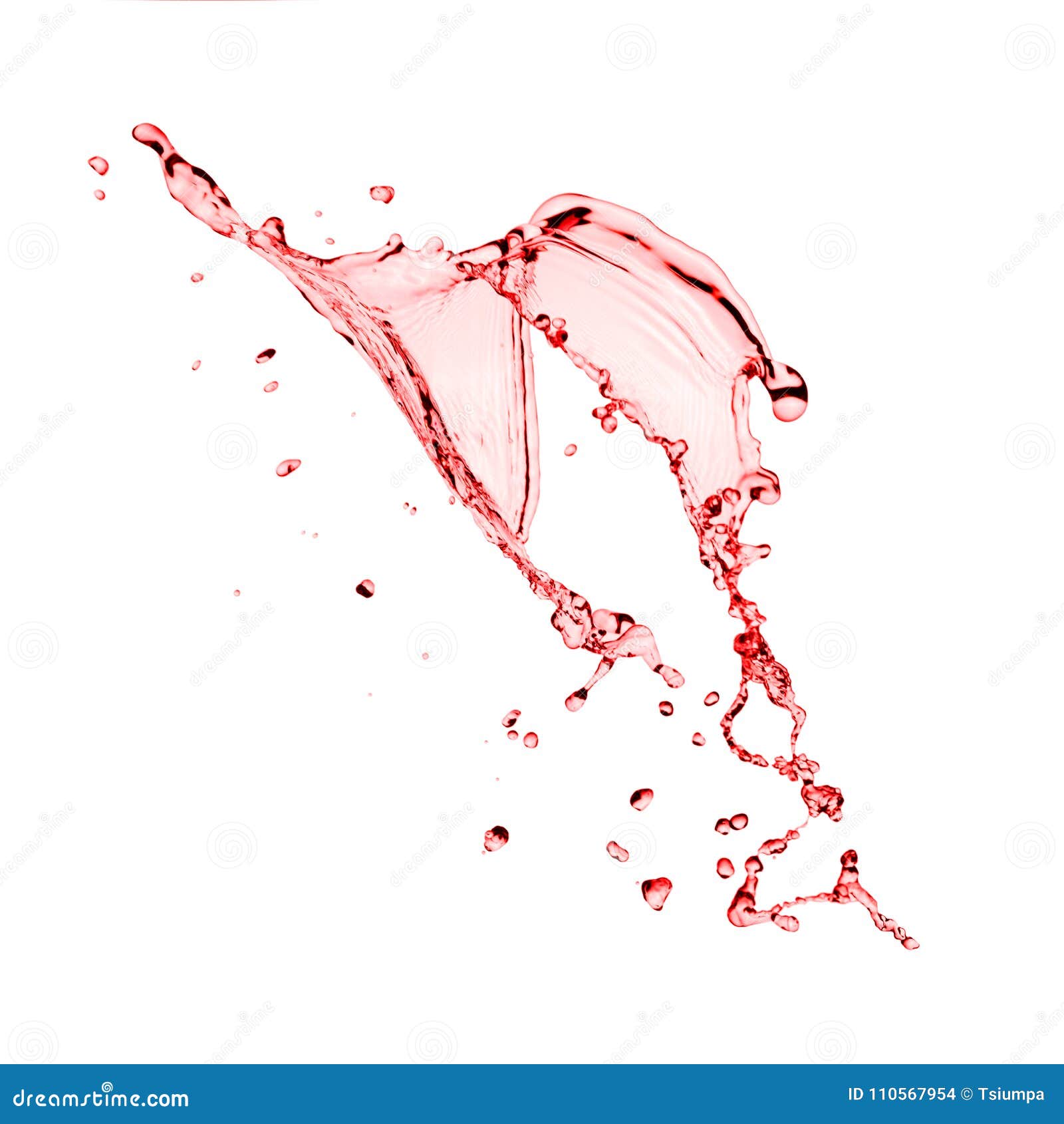 Red splash on a white stock photo. Image of drop, flowing - 110567954
