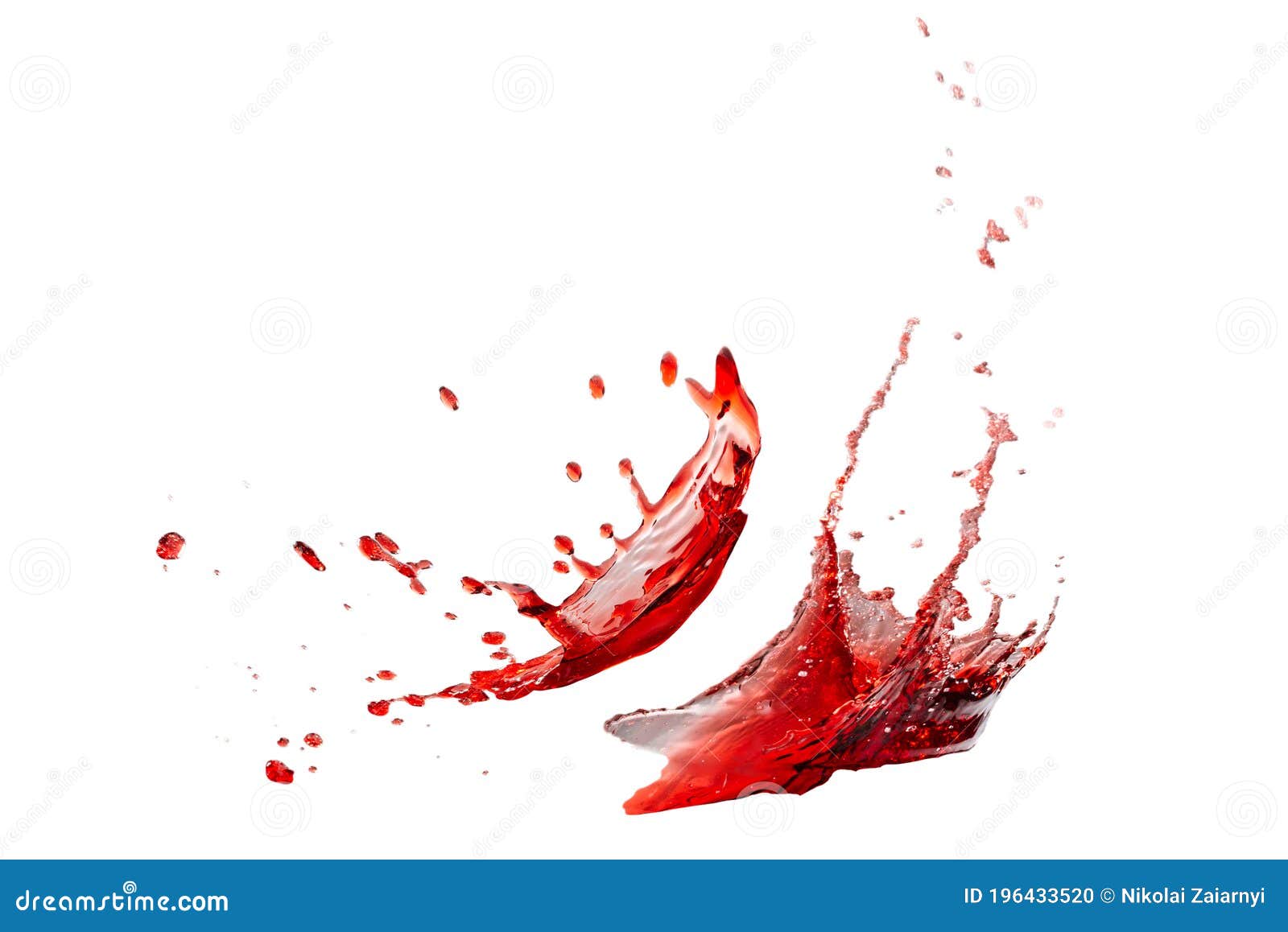 Red Splashes Isolated on White Background Stock Photo - Image of ...