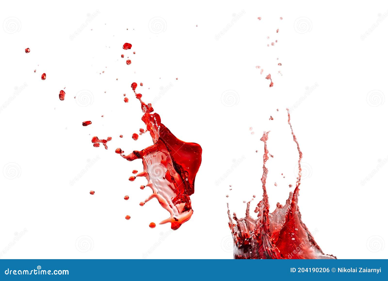Red Splashes Isolated on White Background Stock Photo - Image of pour ...
