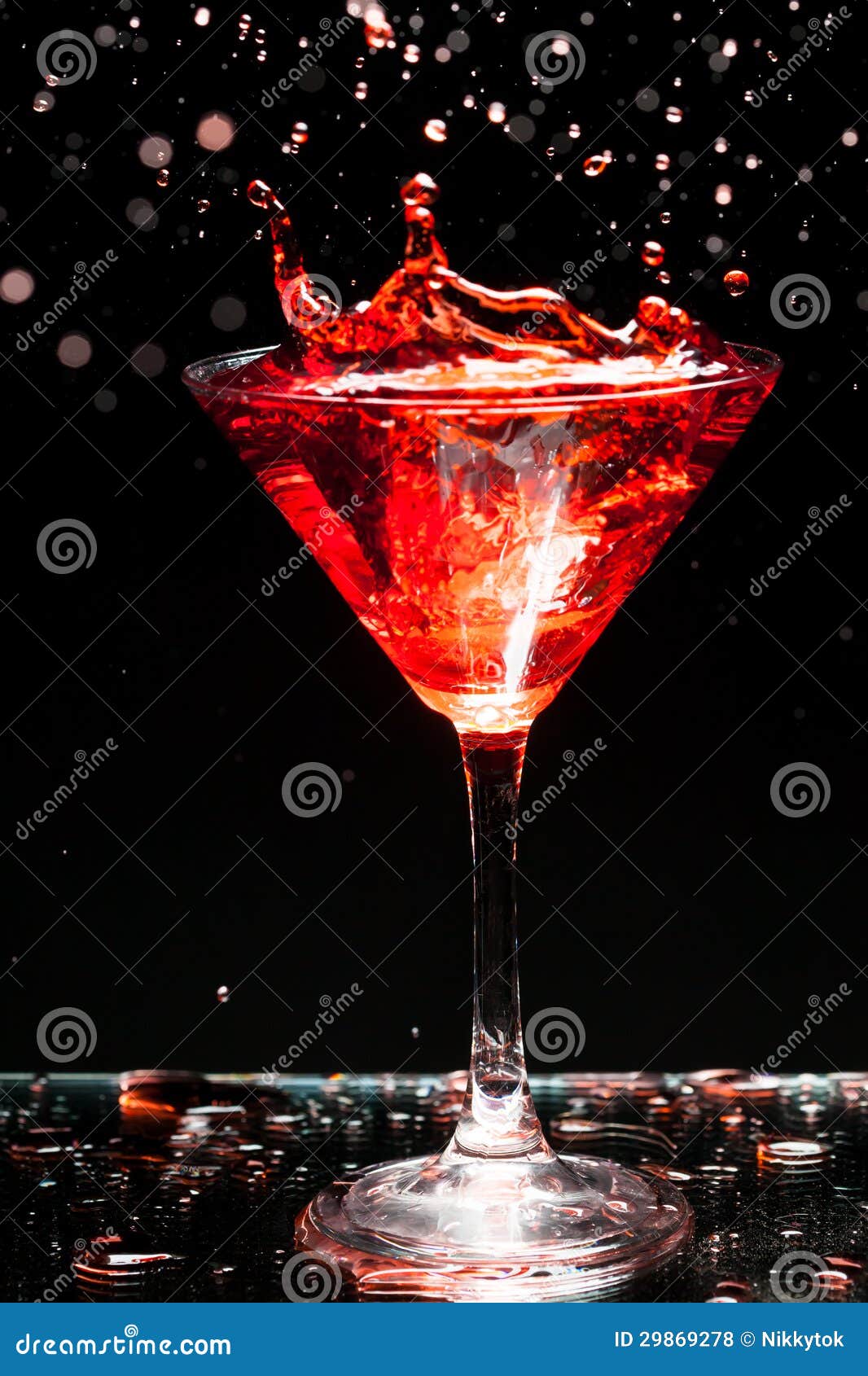 Red splashing cocktail stock photo. Image of nightlife - 29869278