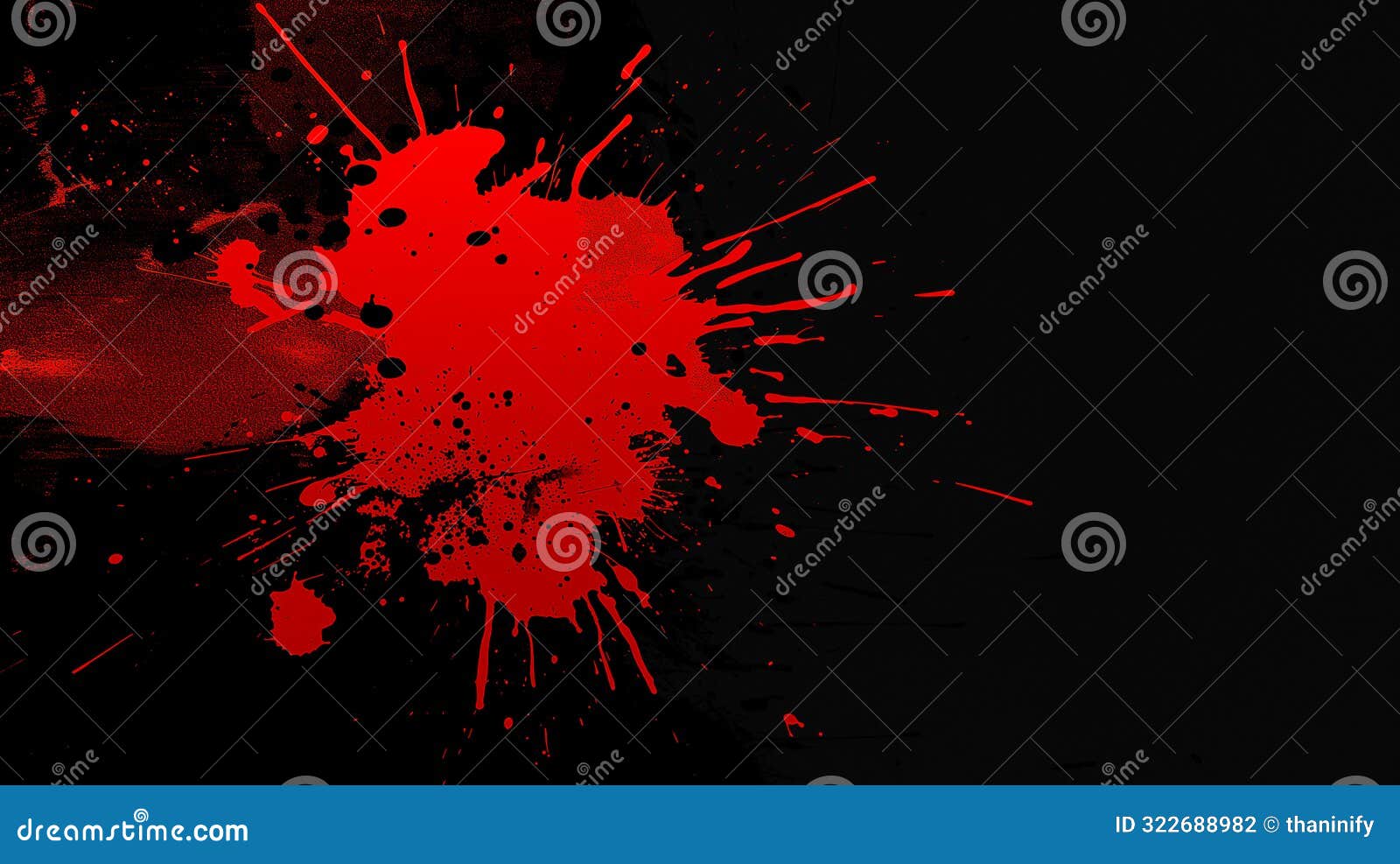 A Red Splattered Paint Splattered on a Black Background Stock ...