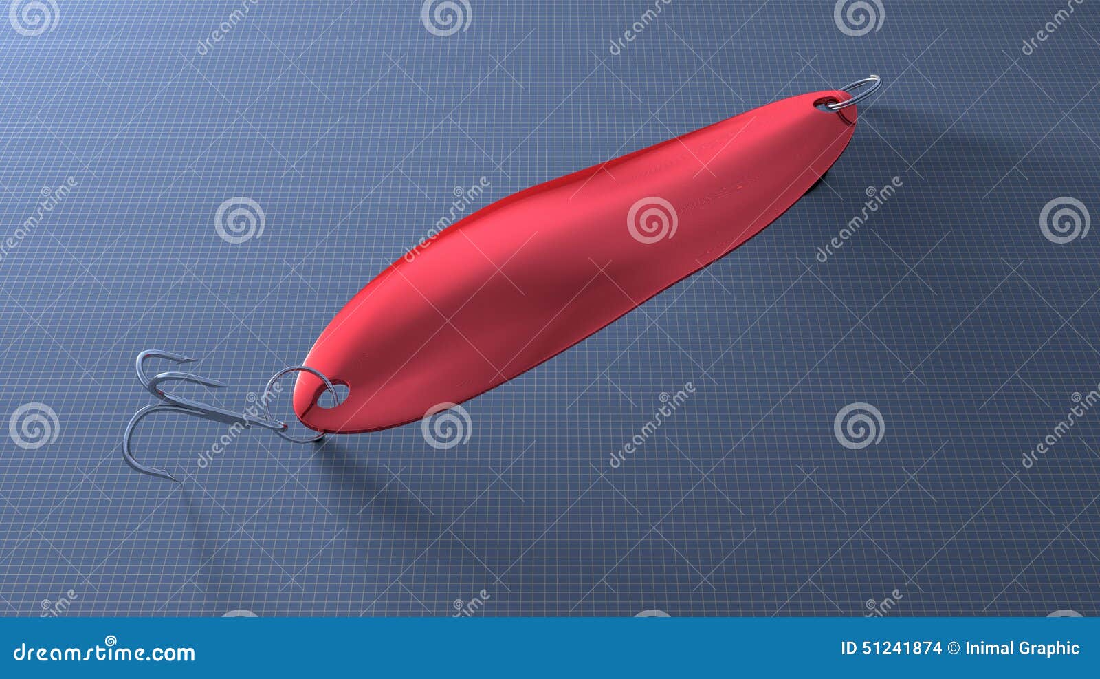 Red spoon lure stock illustration. Illustration of barb - 51241874