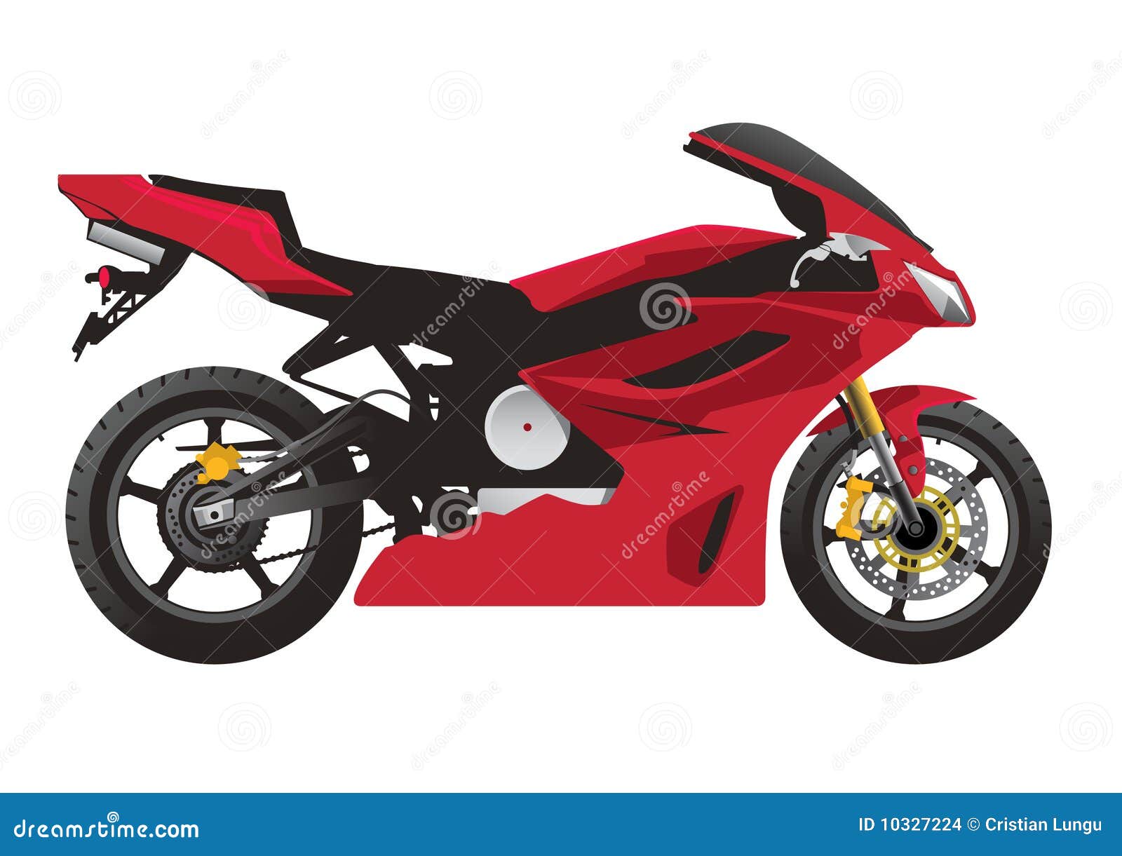 Red Sport Motorcycle stock vector. Illustration of motorcycle - 10327224
