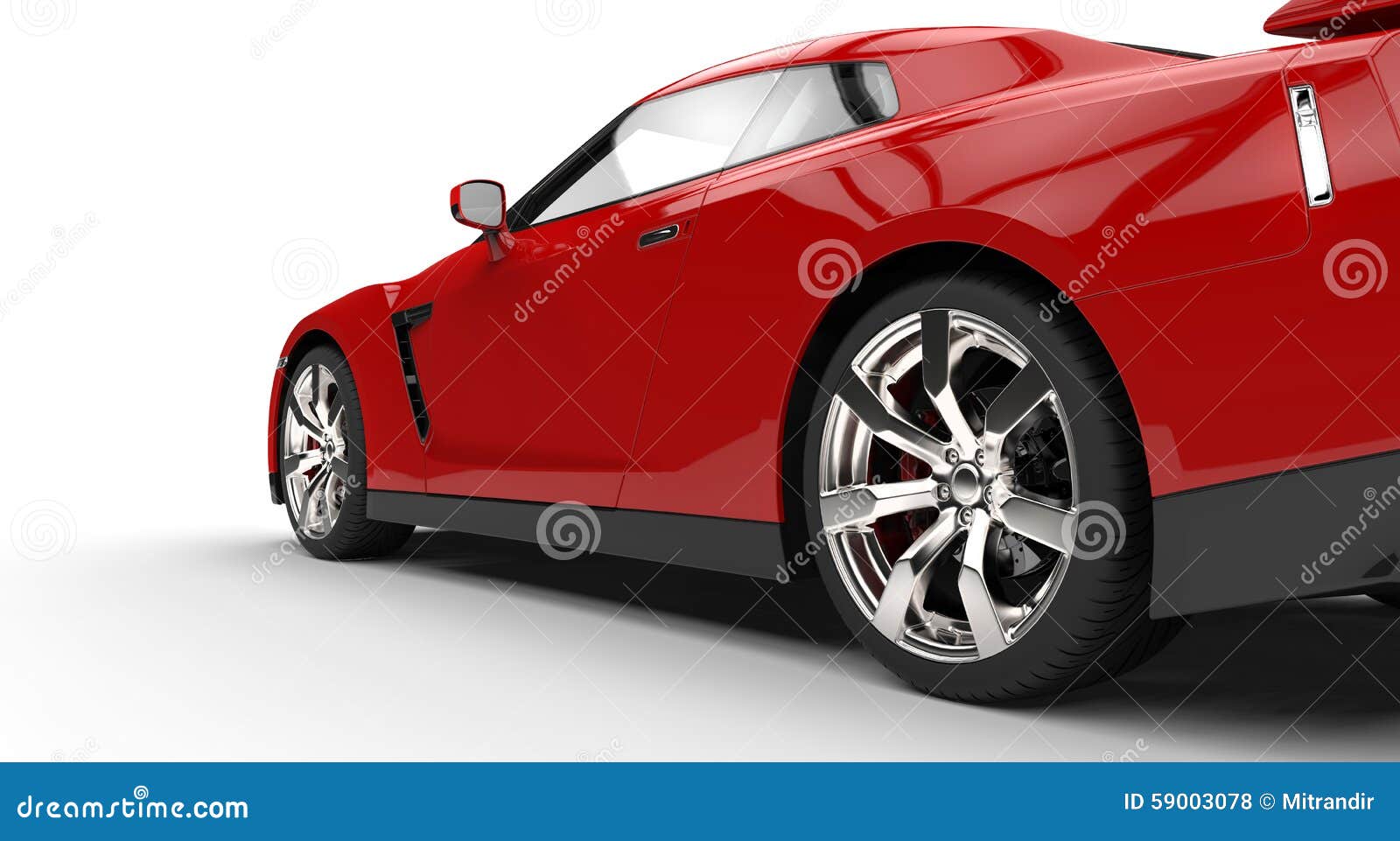 Red Sports Car - Back Side View Stock Illustration - Illustration of ...