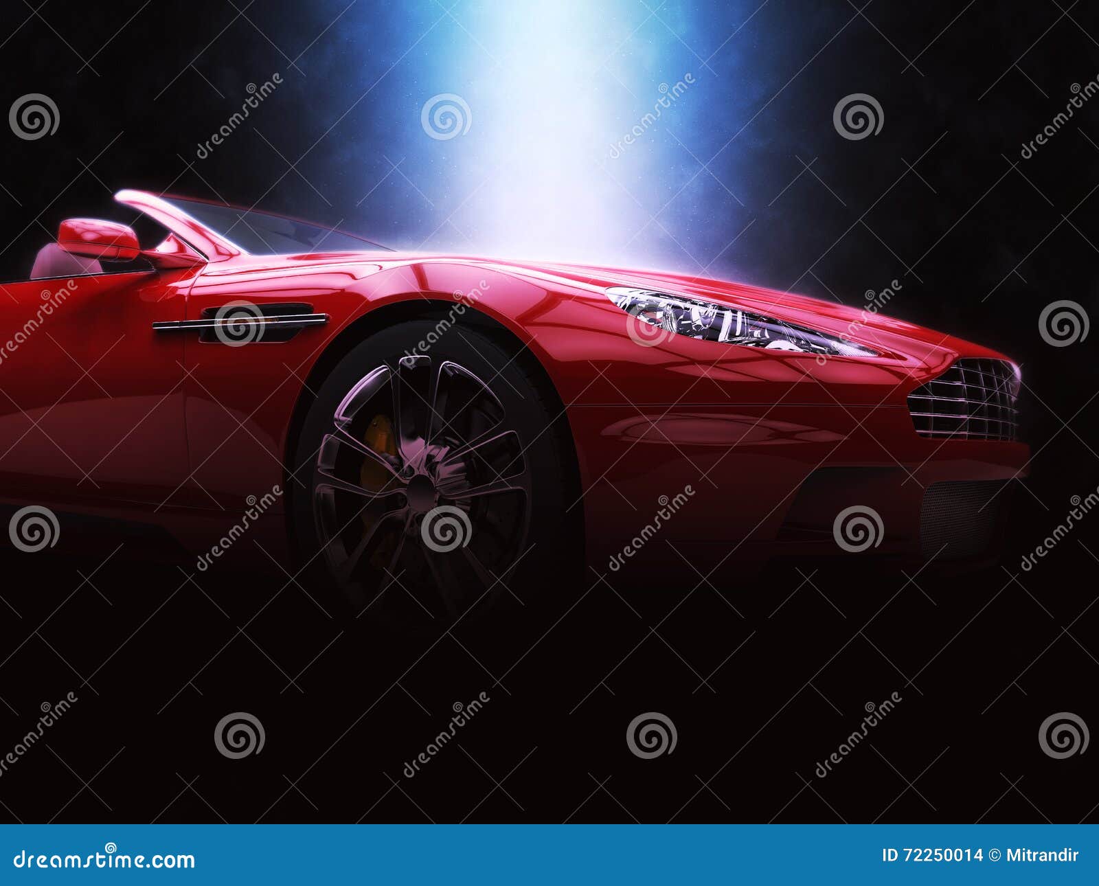 Red Sports Car - Epic Lighting Stock Illustration - Illustration of ...