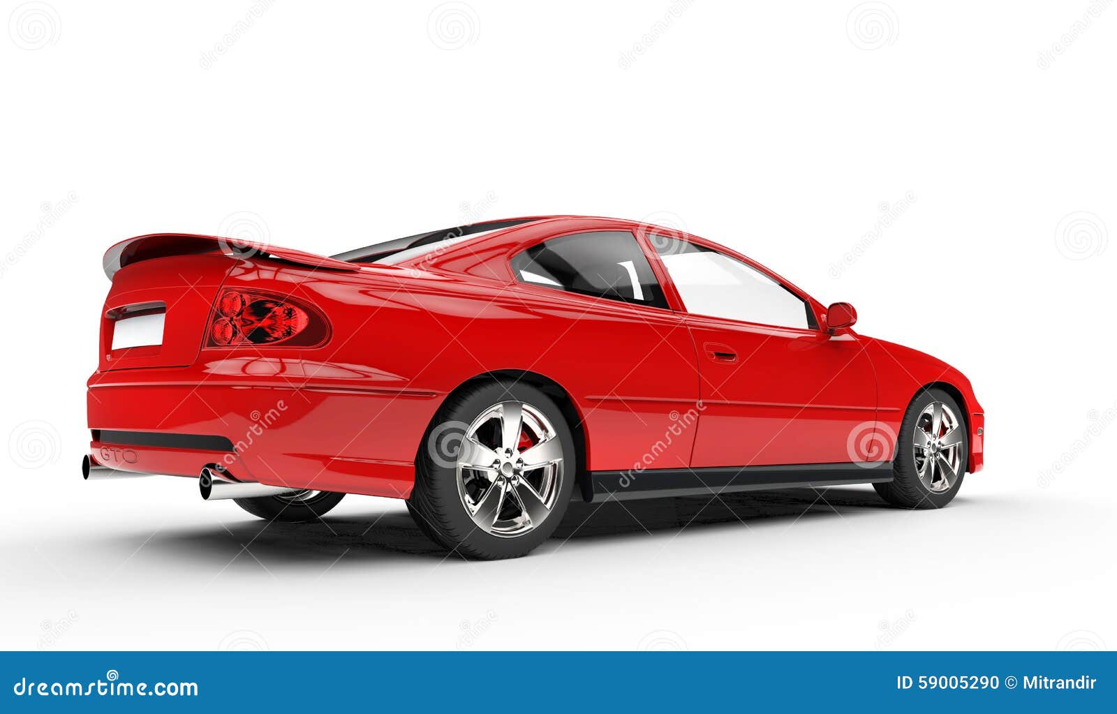 Red Sports Car - Rear Side View Stock Illustration - Illustration of ...