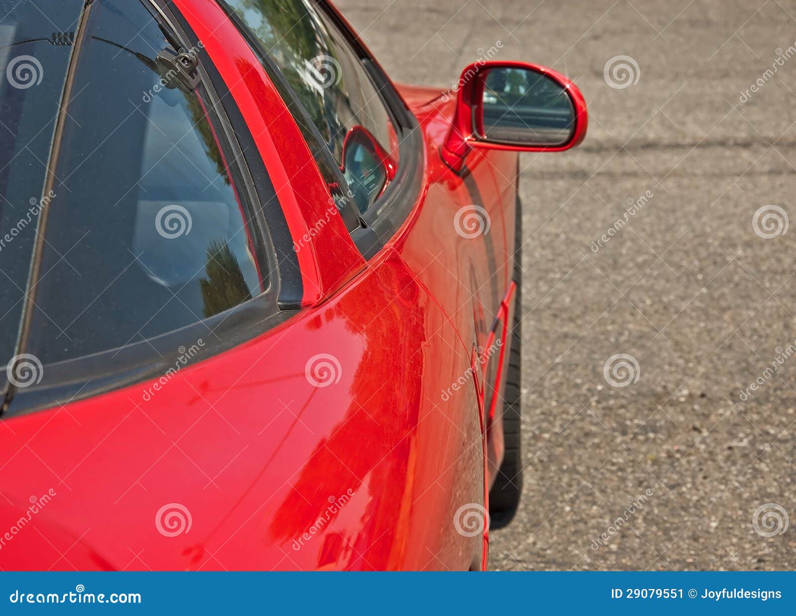 Red Sports Car Side View stock image. Image of room, mirrow - 29079551