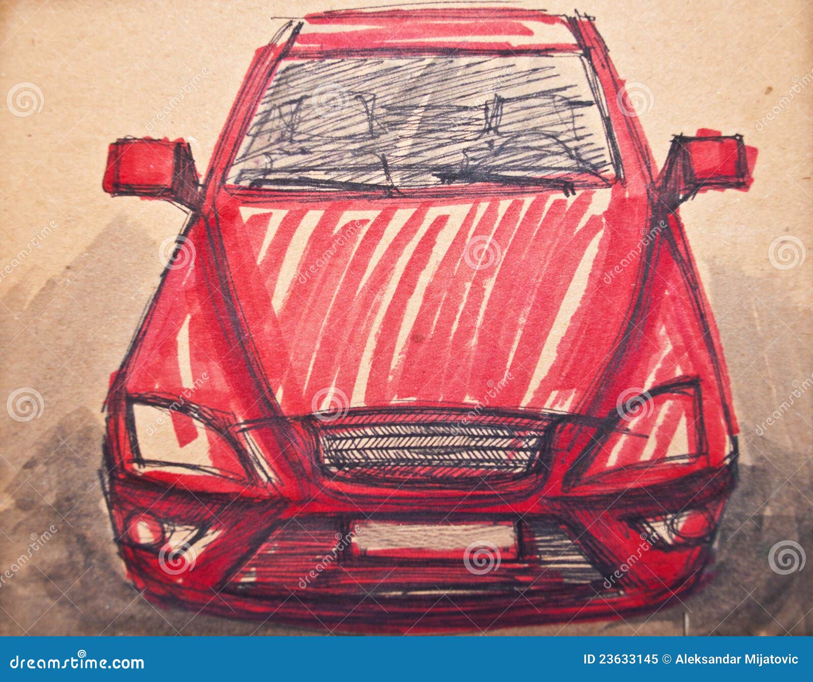 Red sports car sketch stock illustration. Illustration of drawing ...