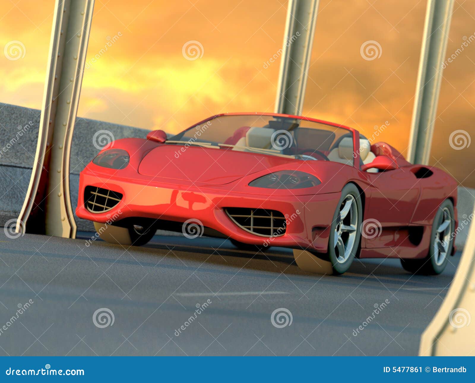 Red sports car in sunset editorial photo. Illustration of asphalt - 5477861