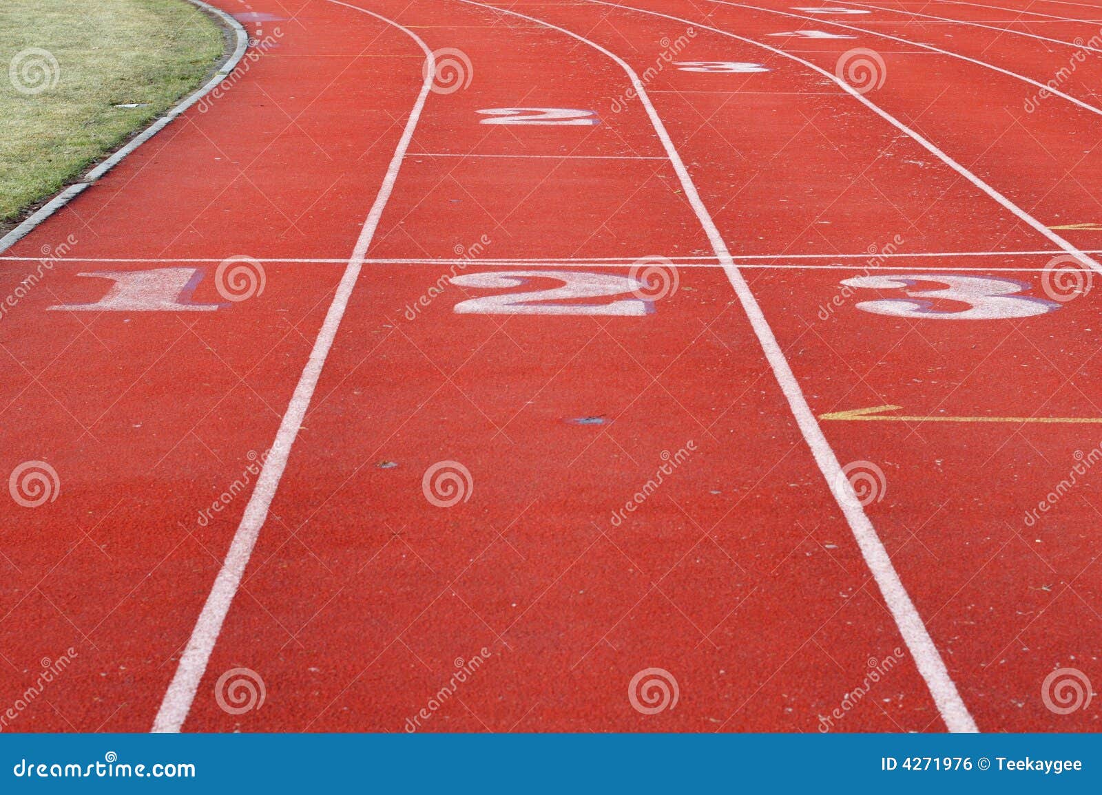 Red sports track stock photo. Image of lanes, numbers - 4271976