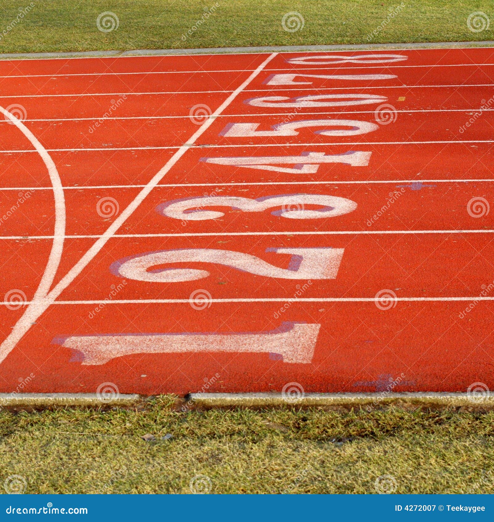 Red Sports Track with 8 Lanes Stock Image - Image of seven, track: 4272007