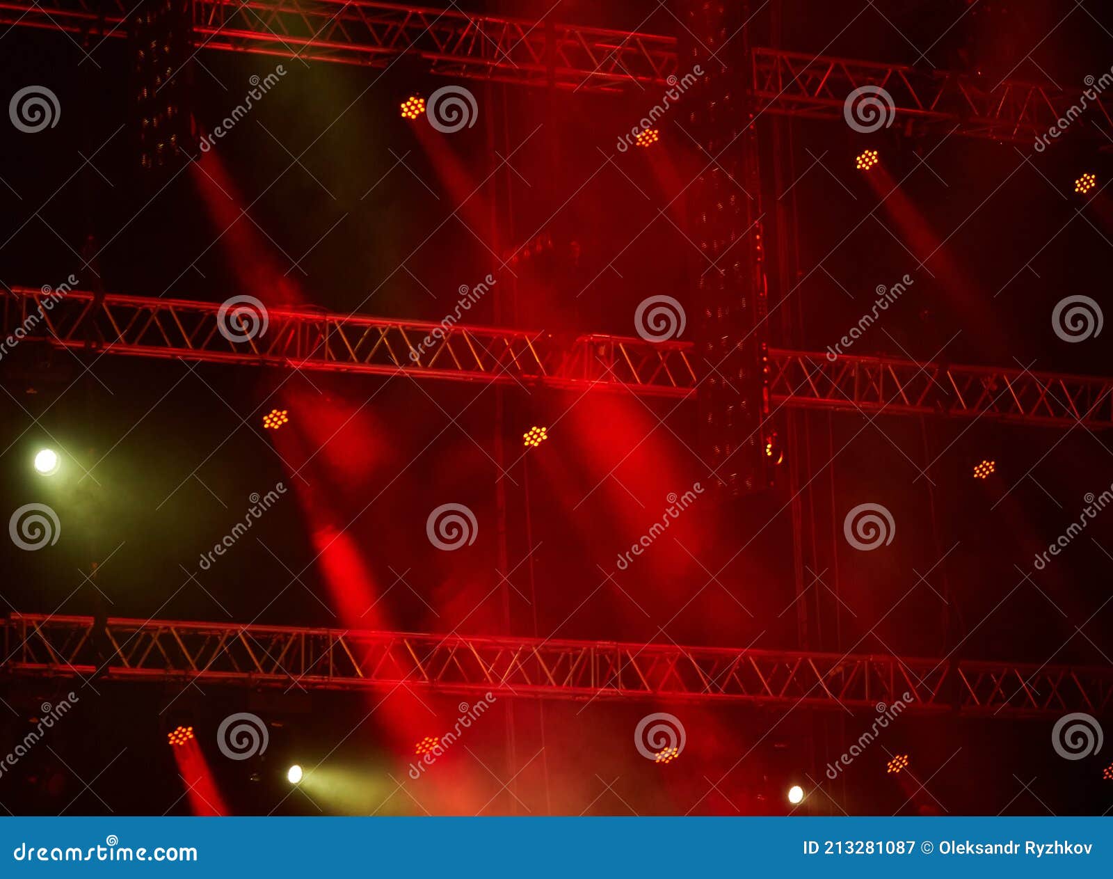Red spot lights in concert stock image. Image of music - 213281087