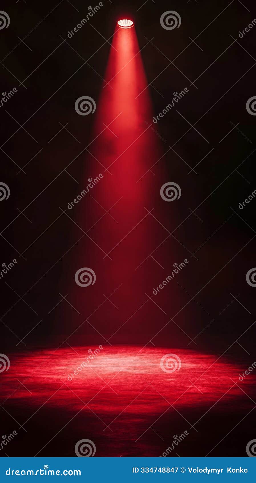Red Spotlight on Dark Stage, Dramatic Lighting Effect. Performance and ...