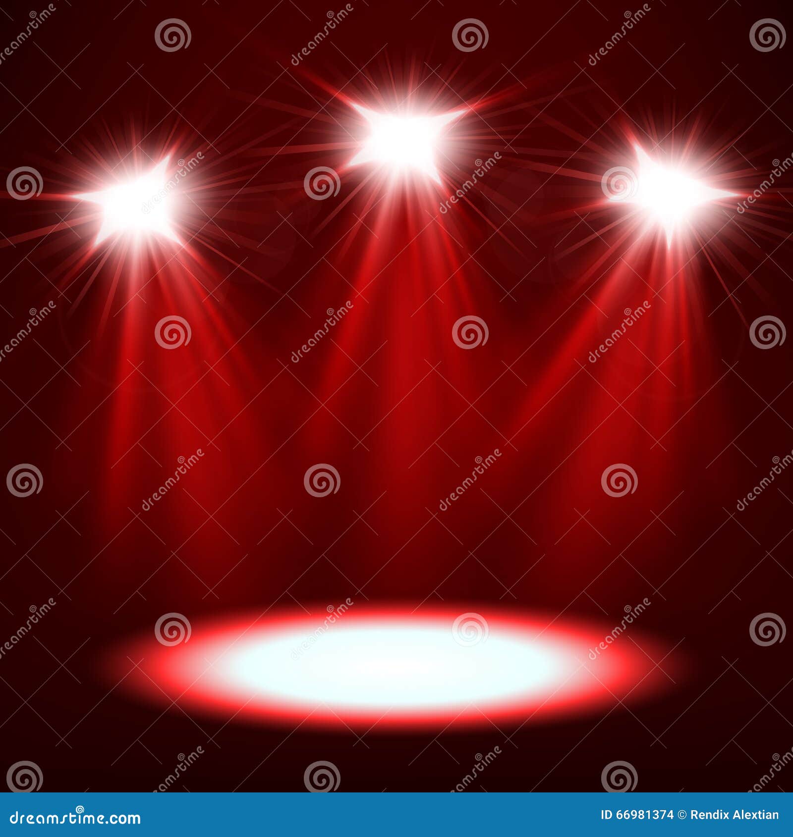 Red spotlights shining stock vector. Illustration of scene - 66981374