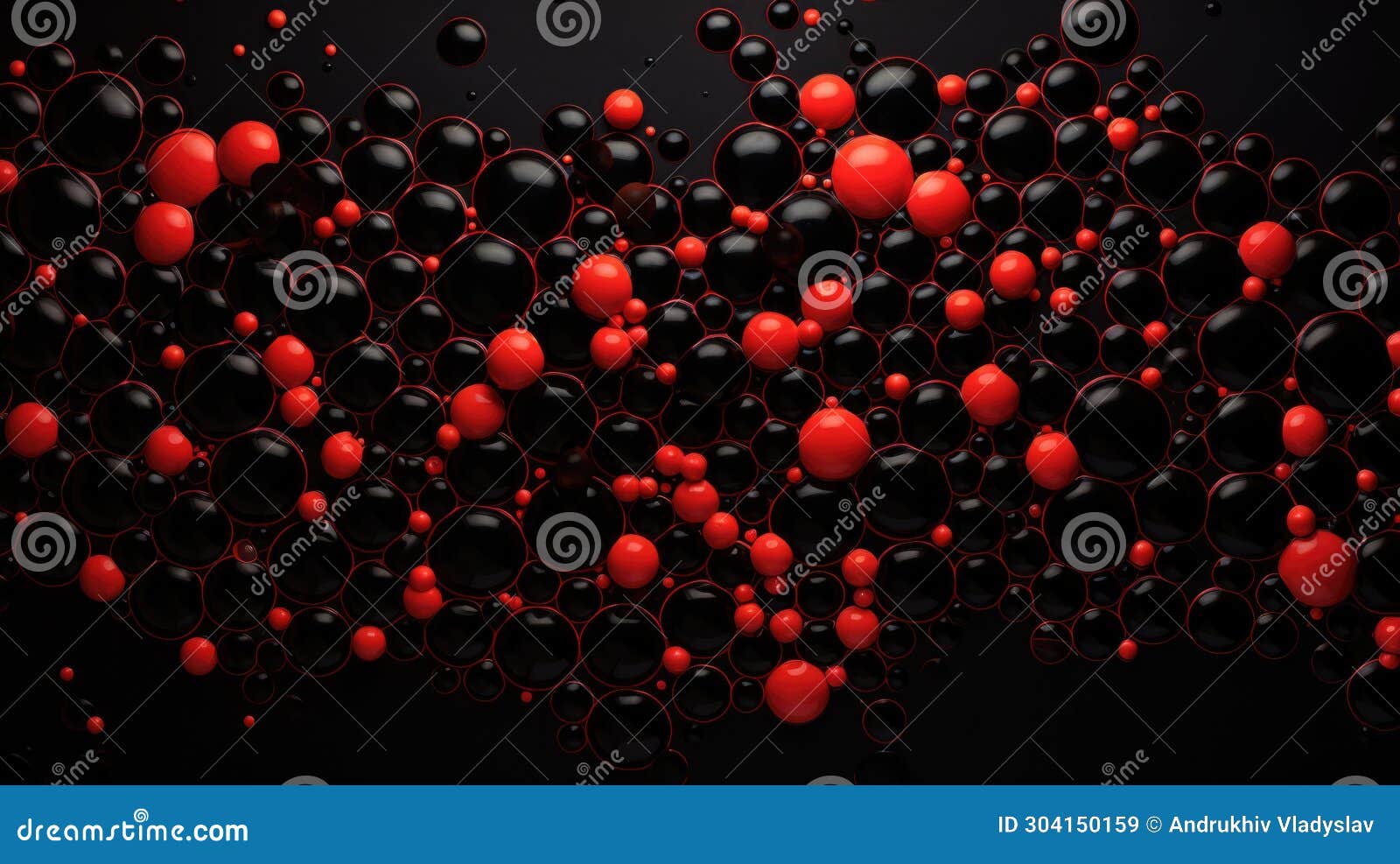 Red Spots on Black Background, Abstract Illustration Stock Illustration ...