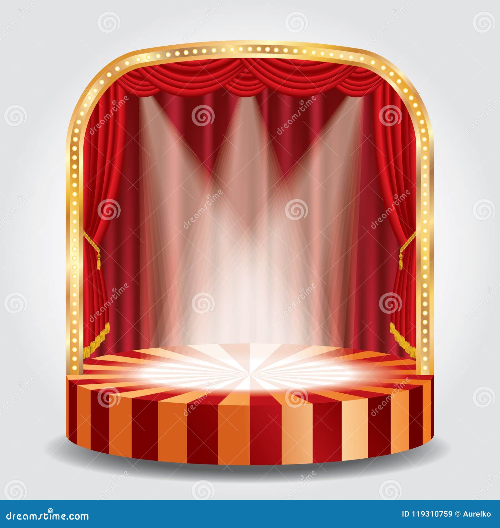 Red spots circle stage stock vector. Illustration of spot - 119310759