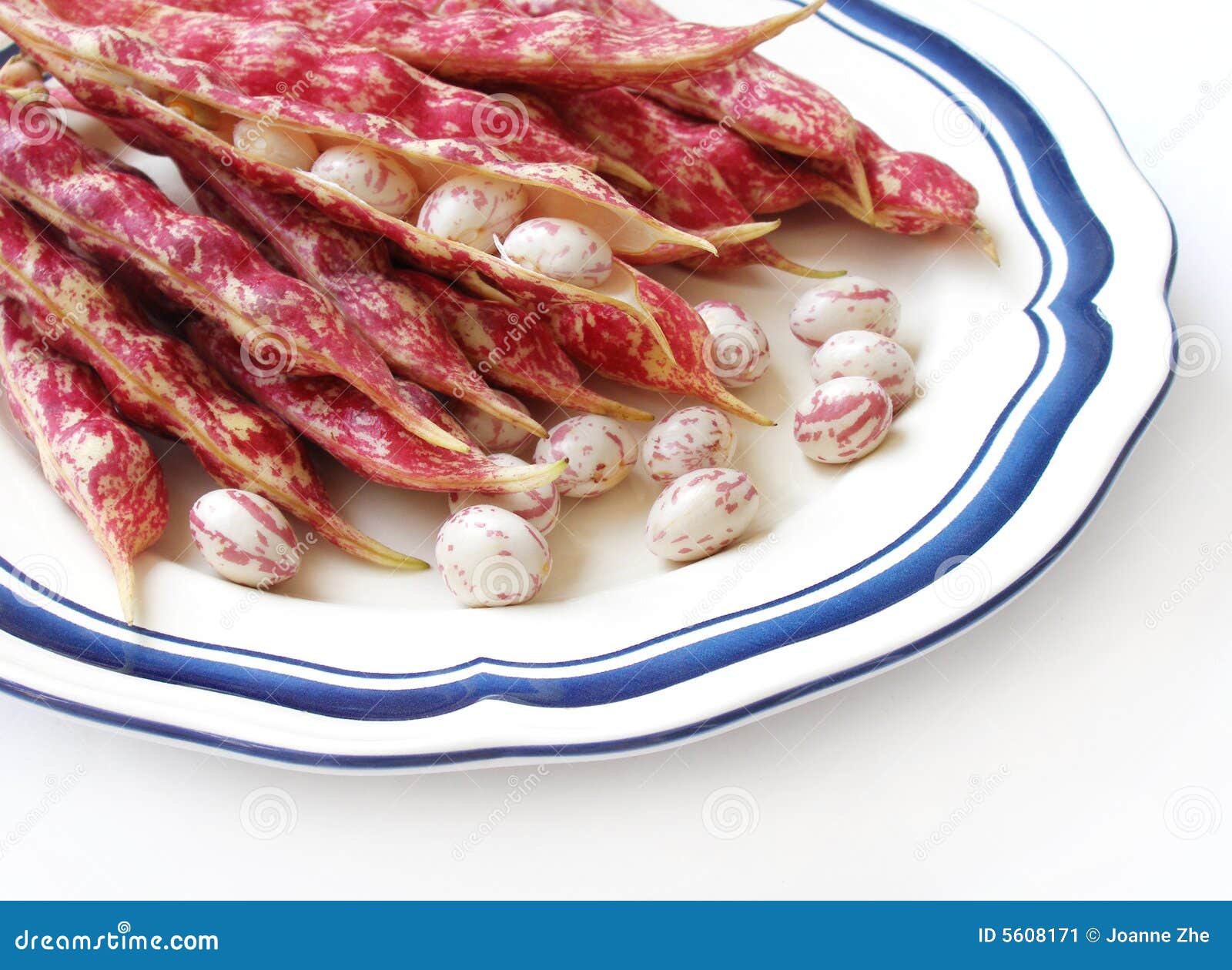 Mottled Haricot Legumes Beans In The Wooden Spoon, Isolated On W ...