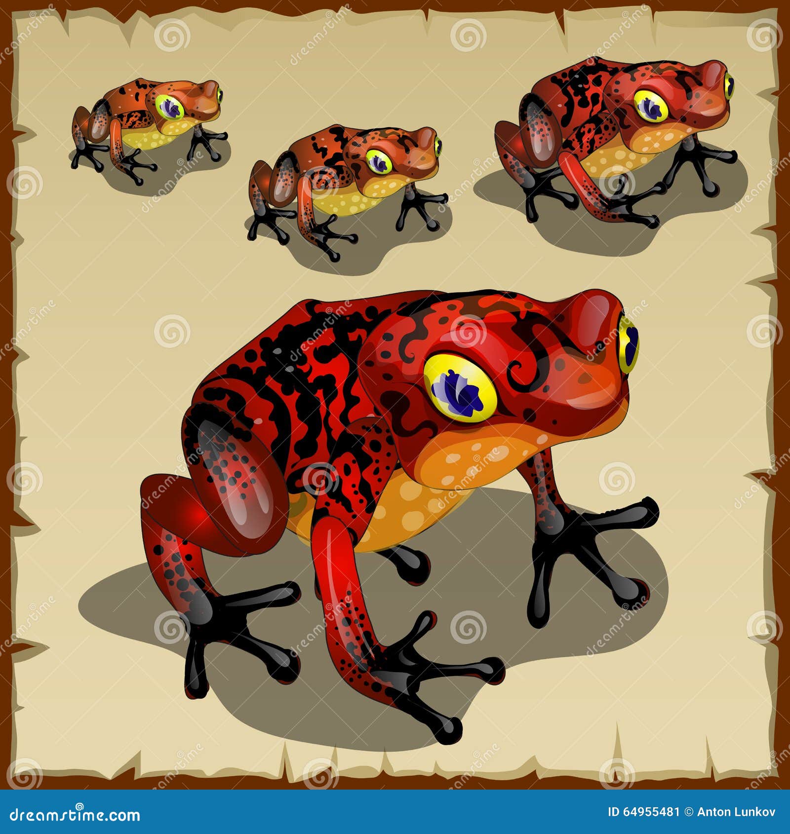 Red Spotted Toad with Big Eyes Stock Vector - Illustration of cartoon ...
