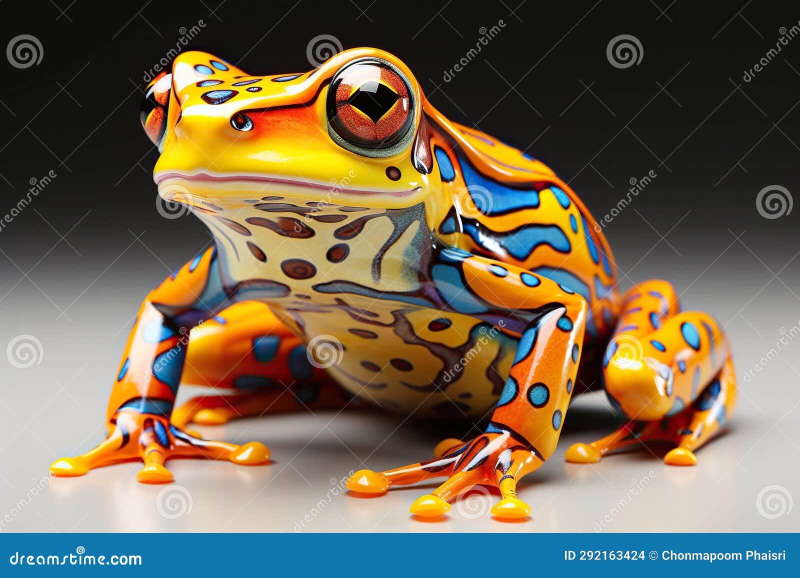 Red-spotted Tree Frog, Dendrobates Tinctorius, Isolated On Black ...