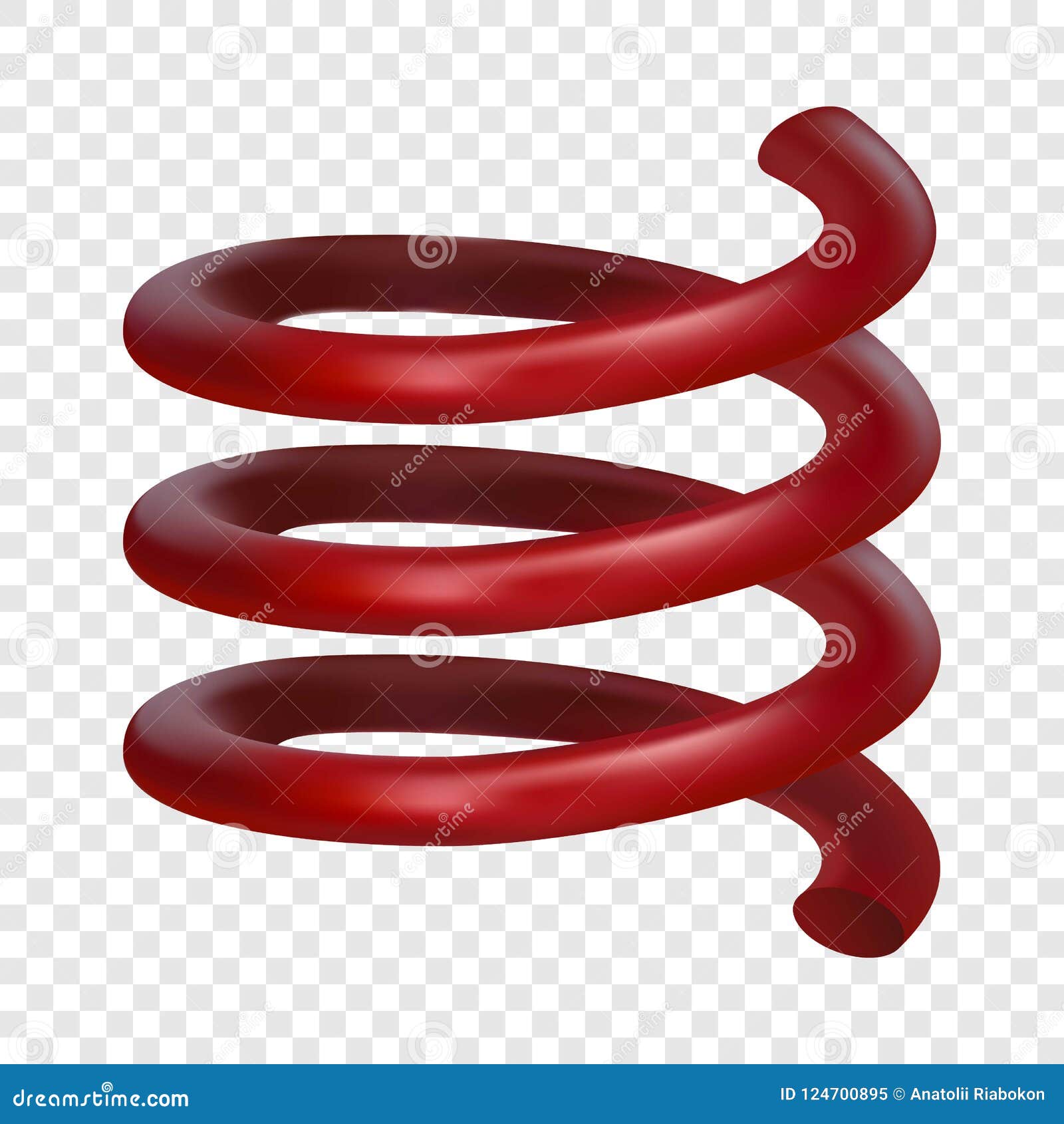 Red Spring Cable Mockup, Realistic Style Stock Illustration ...