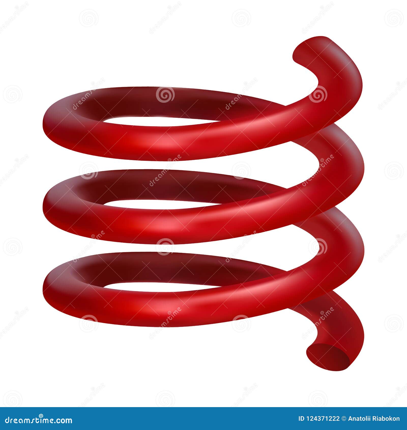 Red Spring Cable Mockup, Realistic Style Stock Illustration ...