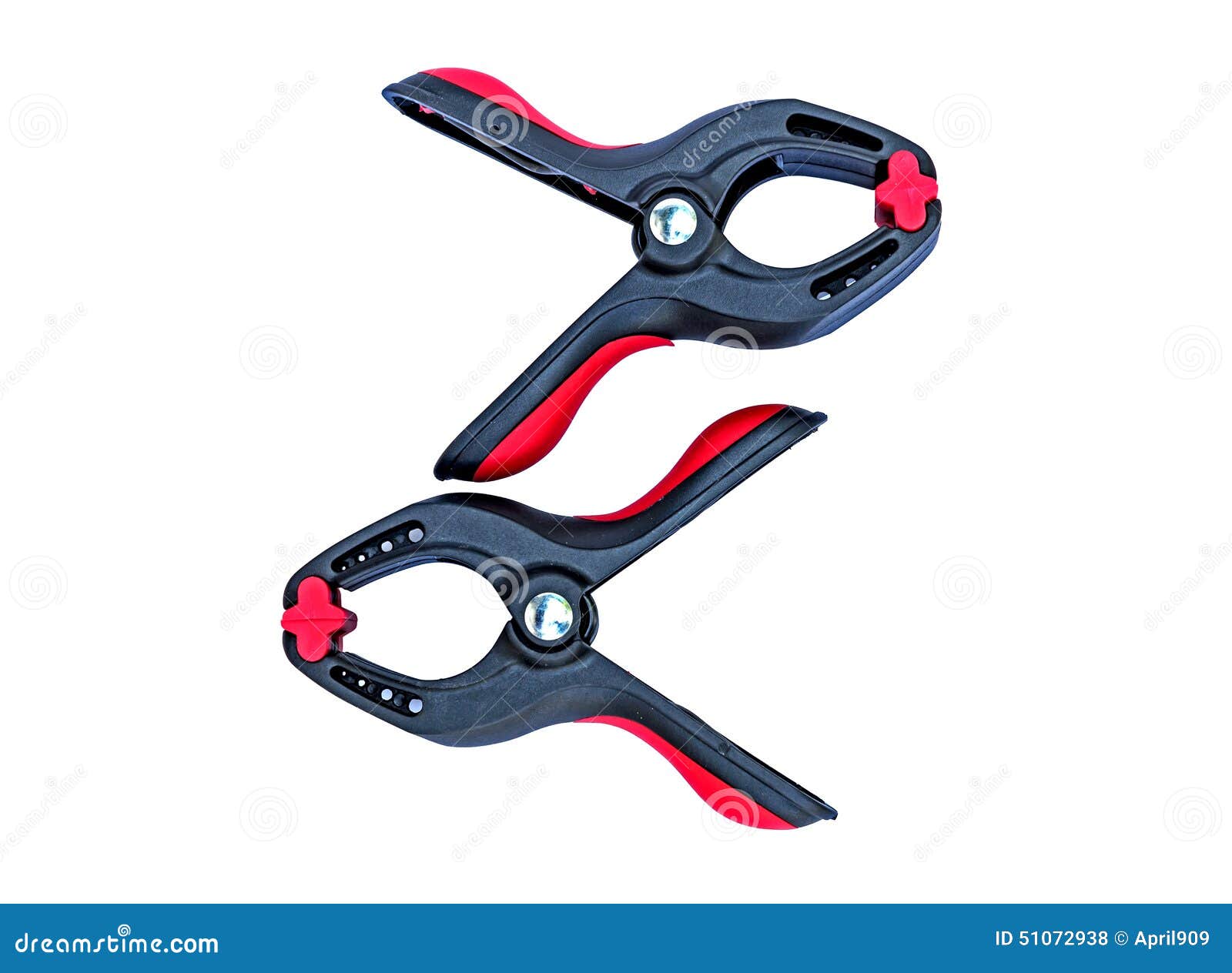 Red spring clamp on white stock photo. Image of grip - 51072938