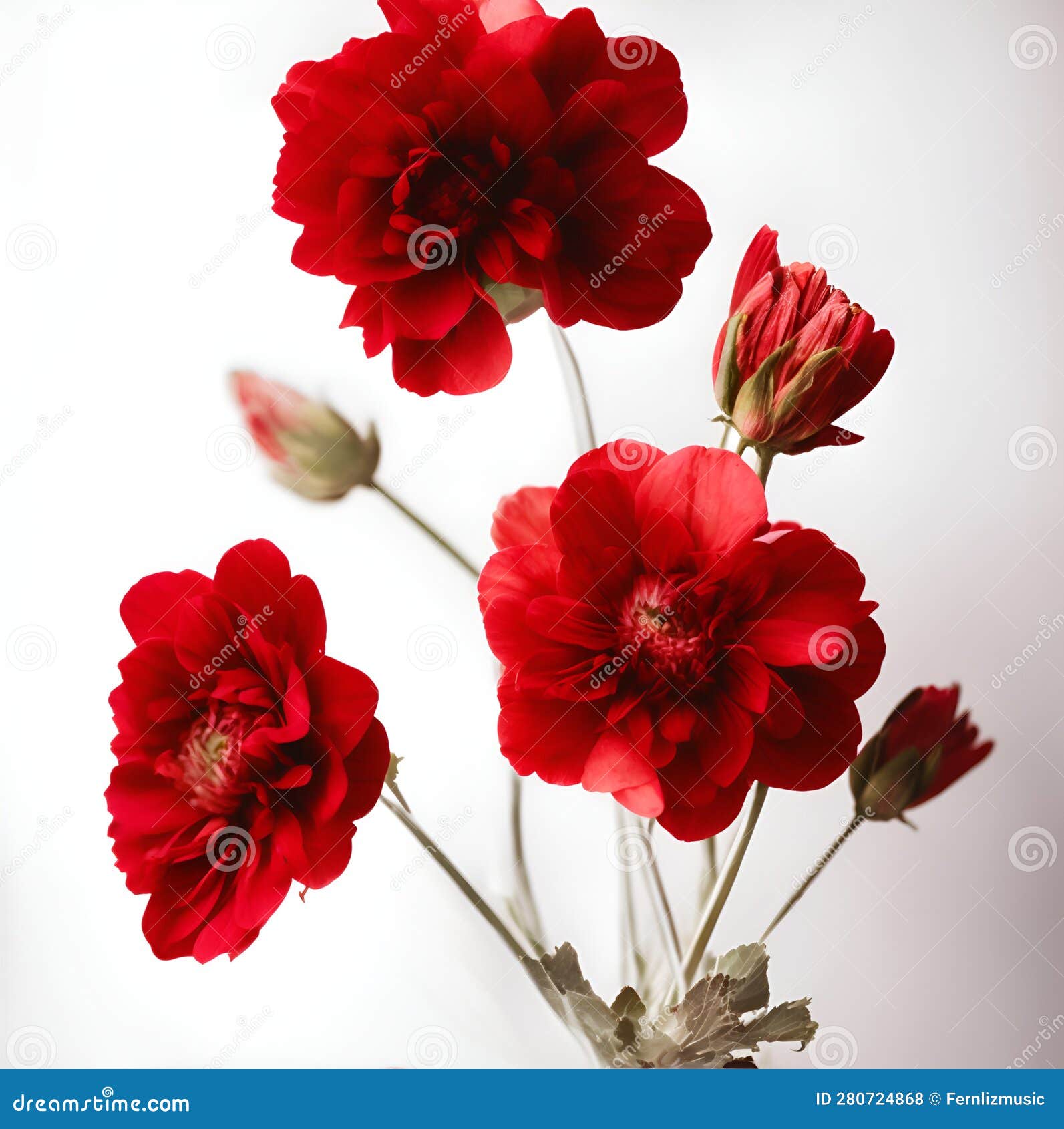 Red Spring Flowers Generative AI Stock Illustration - Illustration of ...