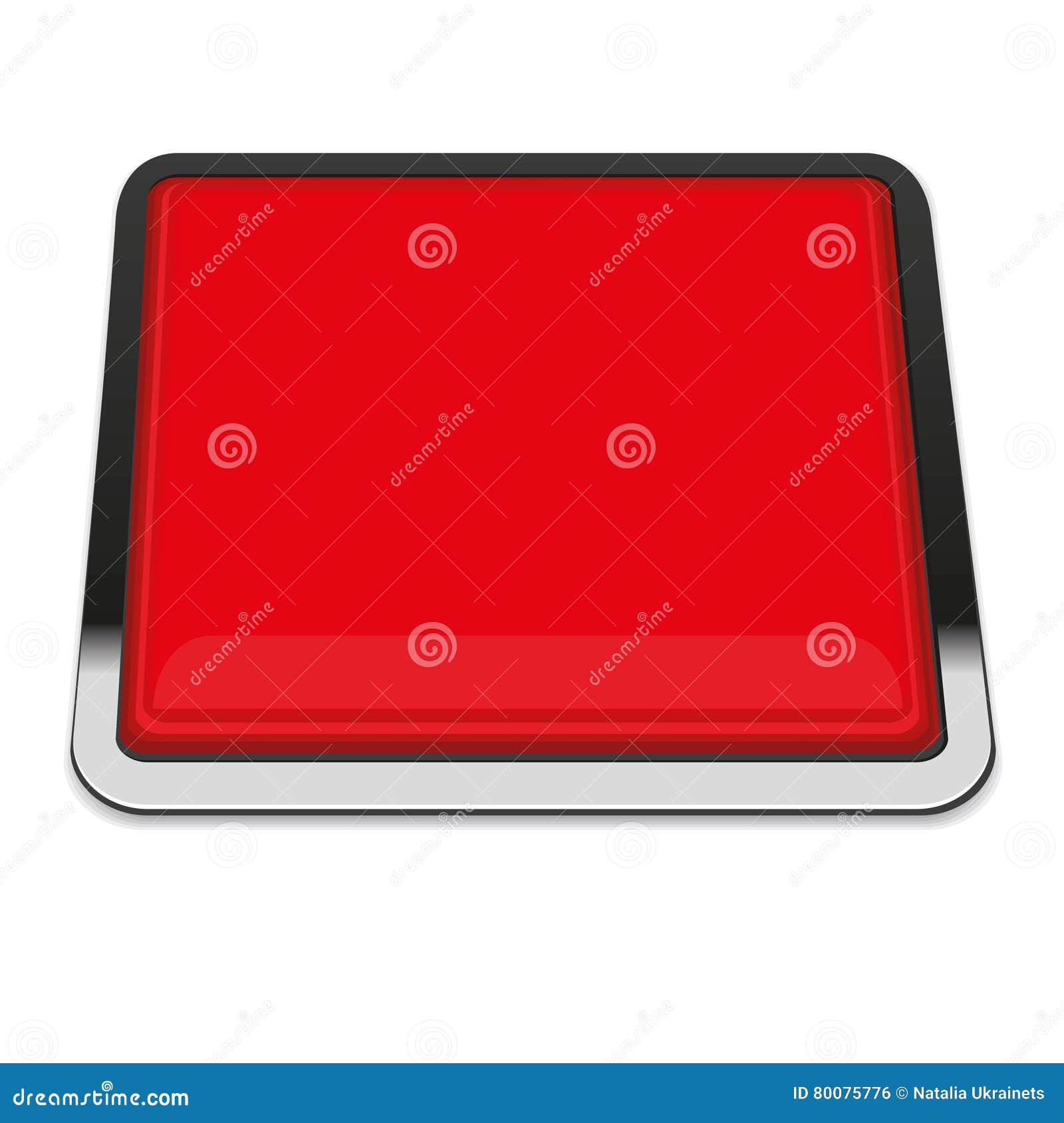 Red Square Button with Metal Frame Stock Vector - Illustration of ...