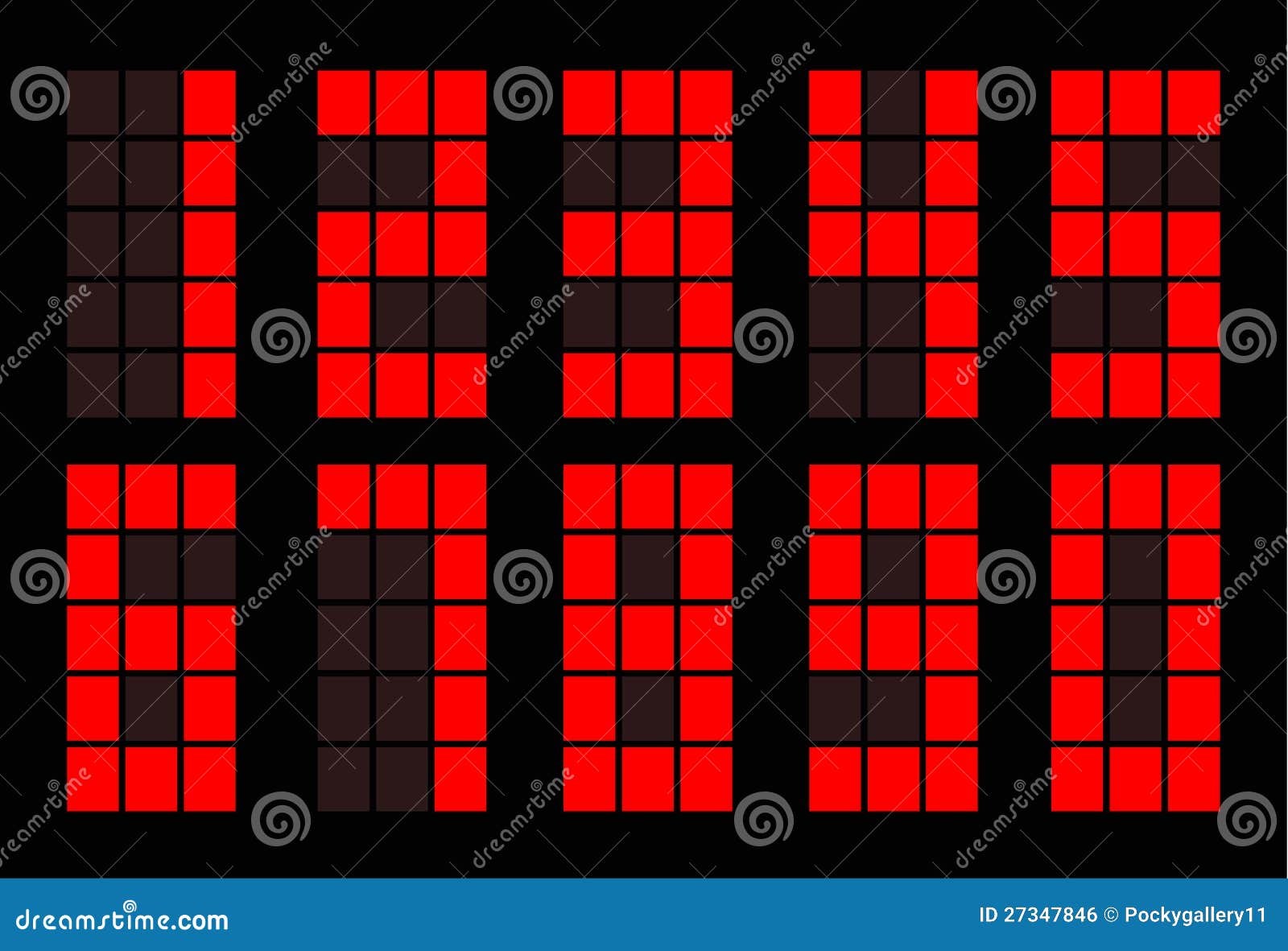Red square digital number stock vector. Illustration of pictogram ...