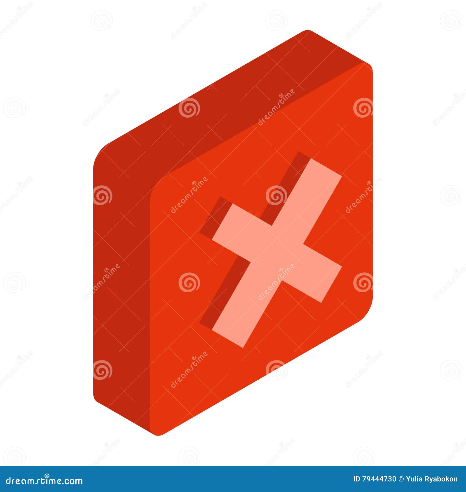 Red Square Element Icon, Isometric 3d Style Stock Vector - Illustration ...