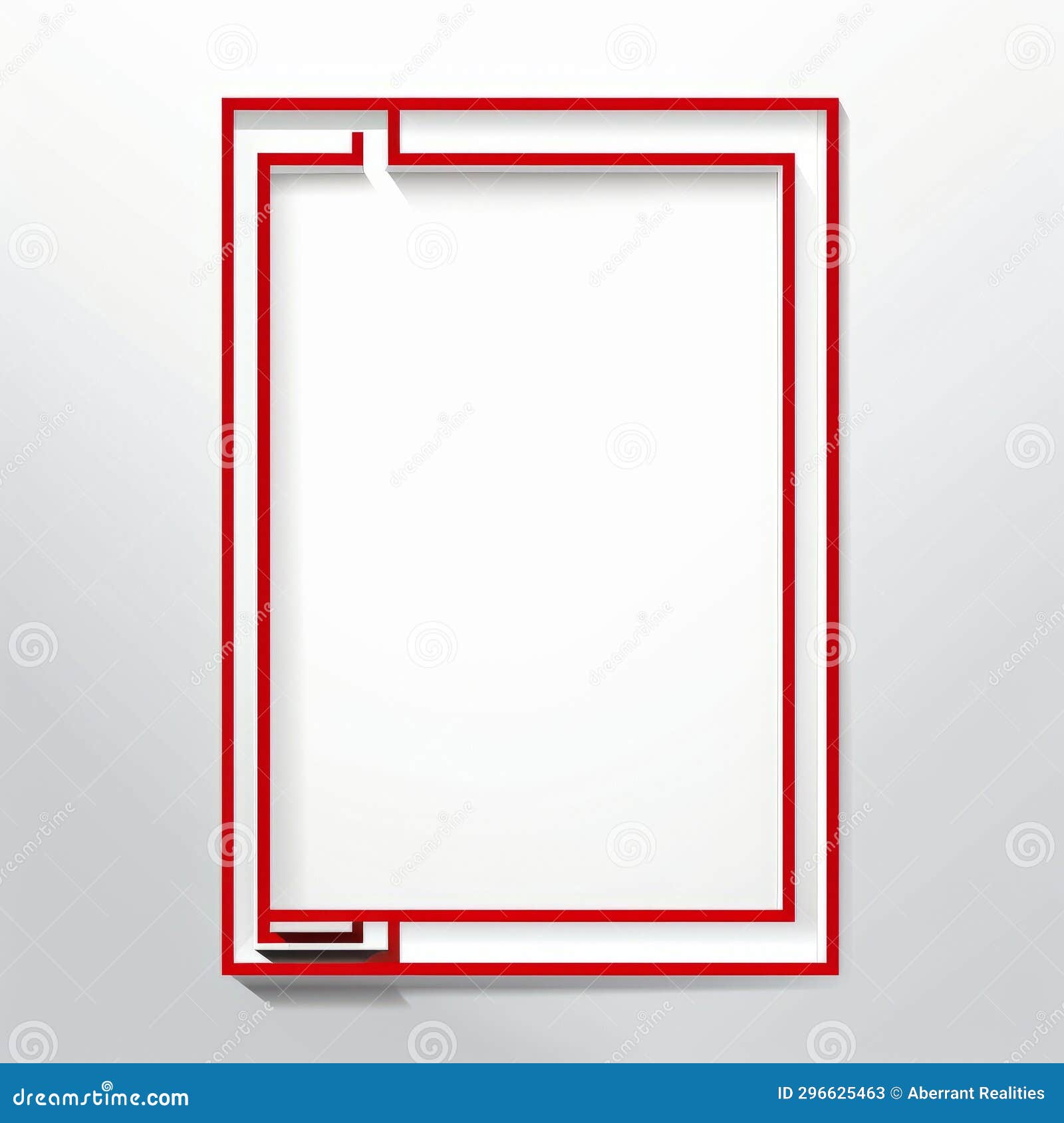 A Red Square Frame on a White Background Stock Illustration ...