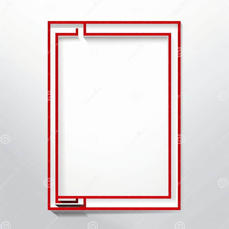 A Red Square Frame on a White Background Stock Illustration ...