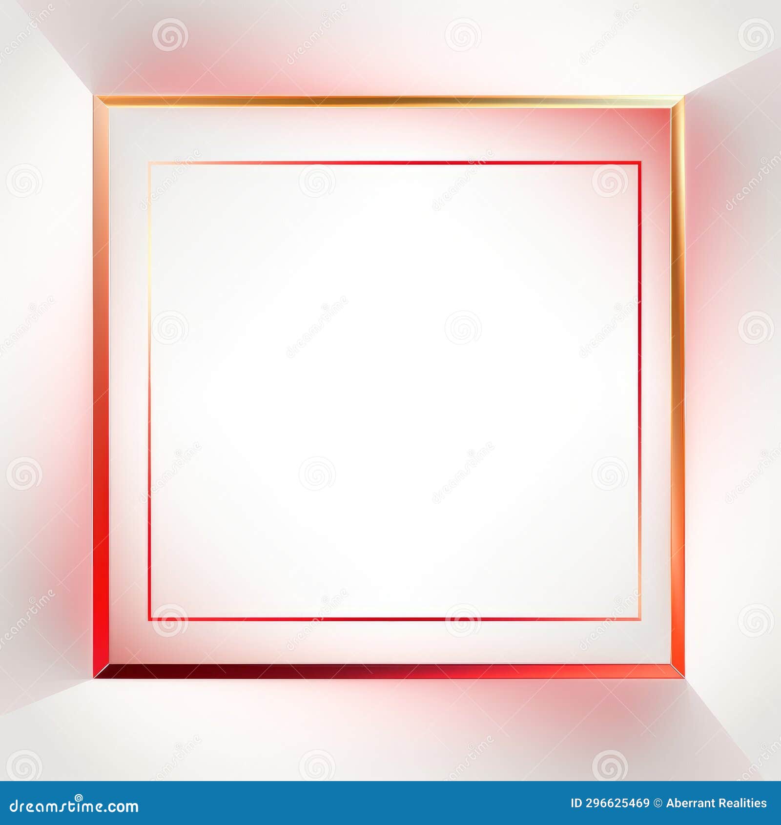 A Red Square Frame on a White Background Stock Illustration ...