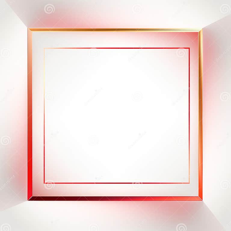 A Red Square Frame on a White Background Stock Illustration ...